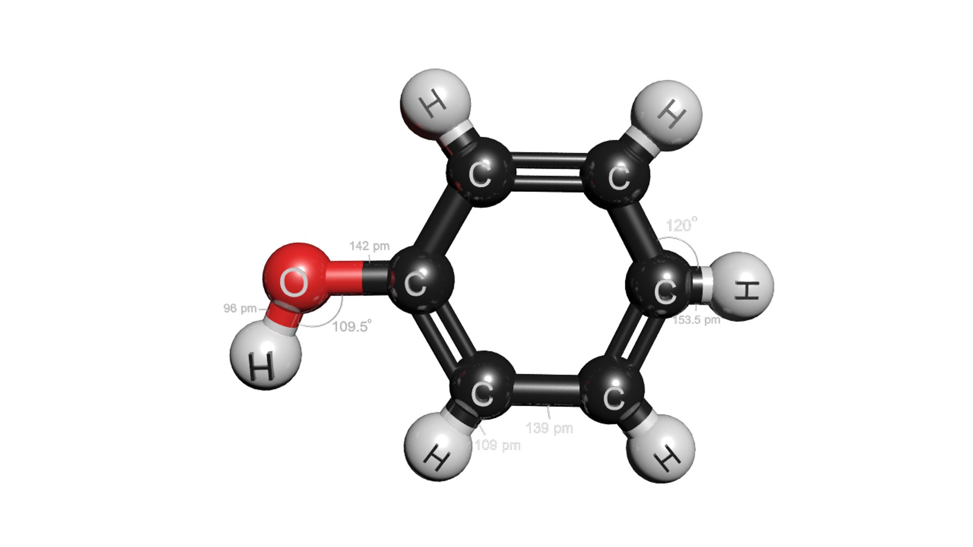 3D Phenol Molecule C6h5oh - TurboSquid 1426437
