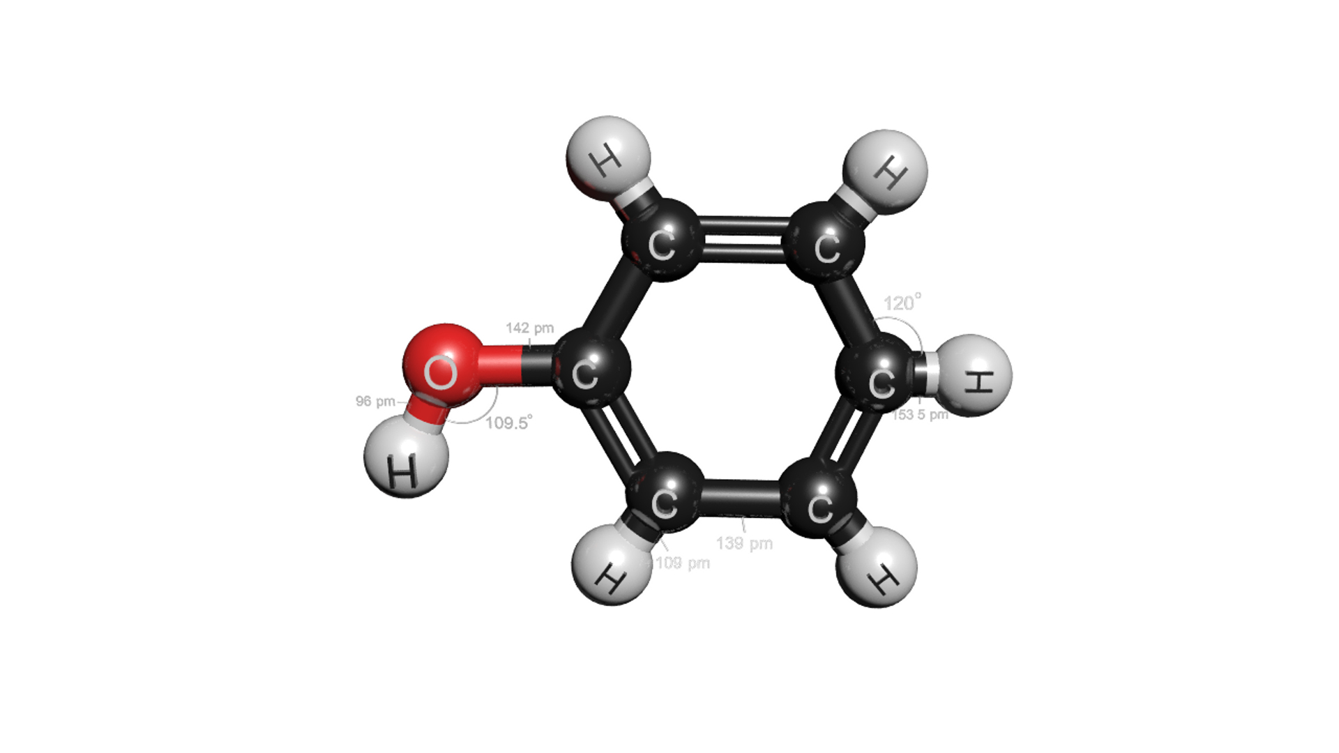3D Phenol Molecule C6h5oh - TurboSquid 1426437