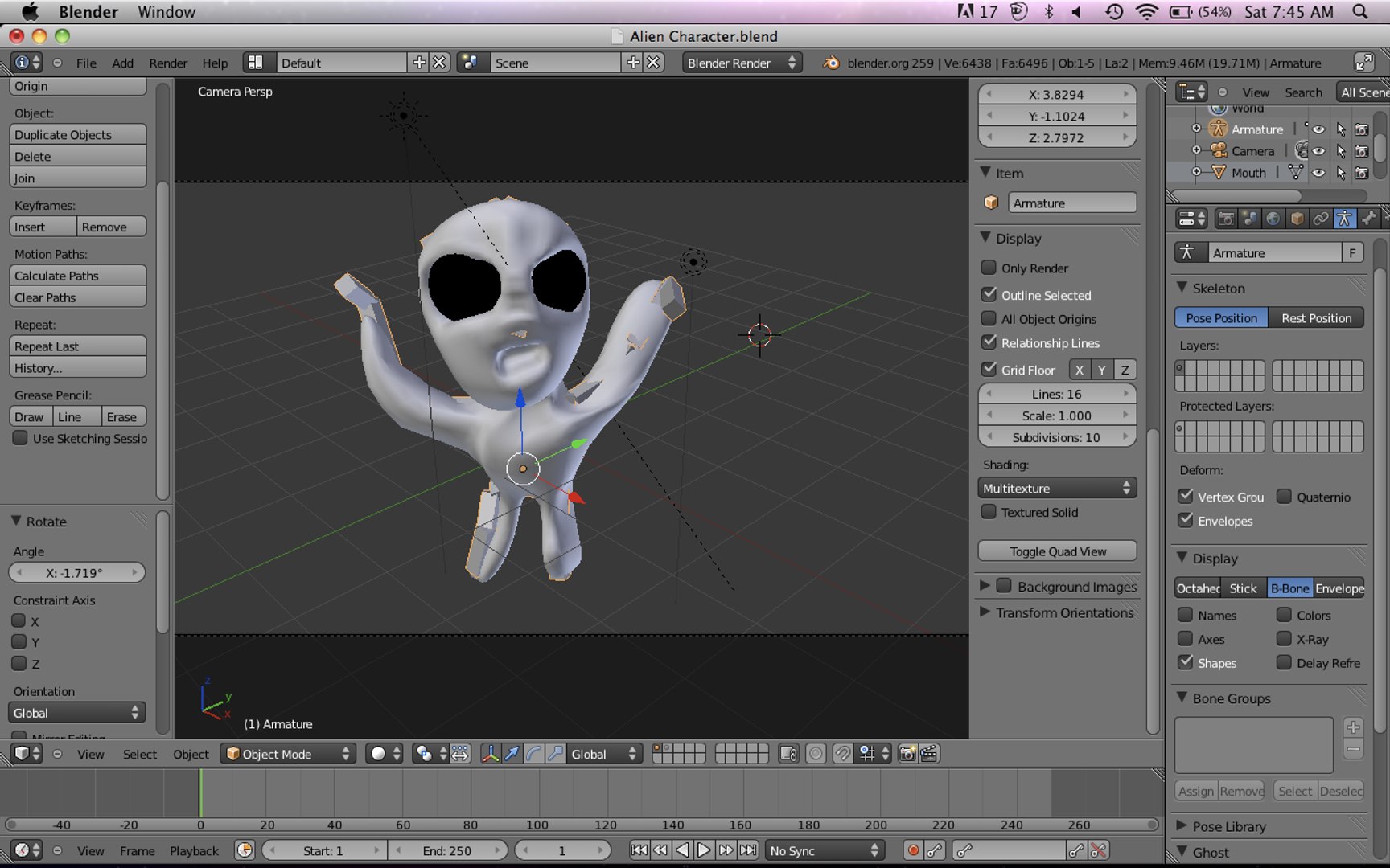 Free Alien Character 3d Model