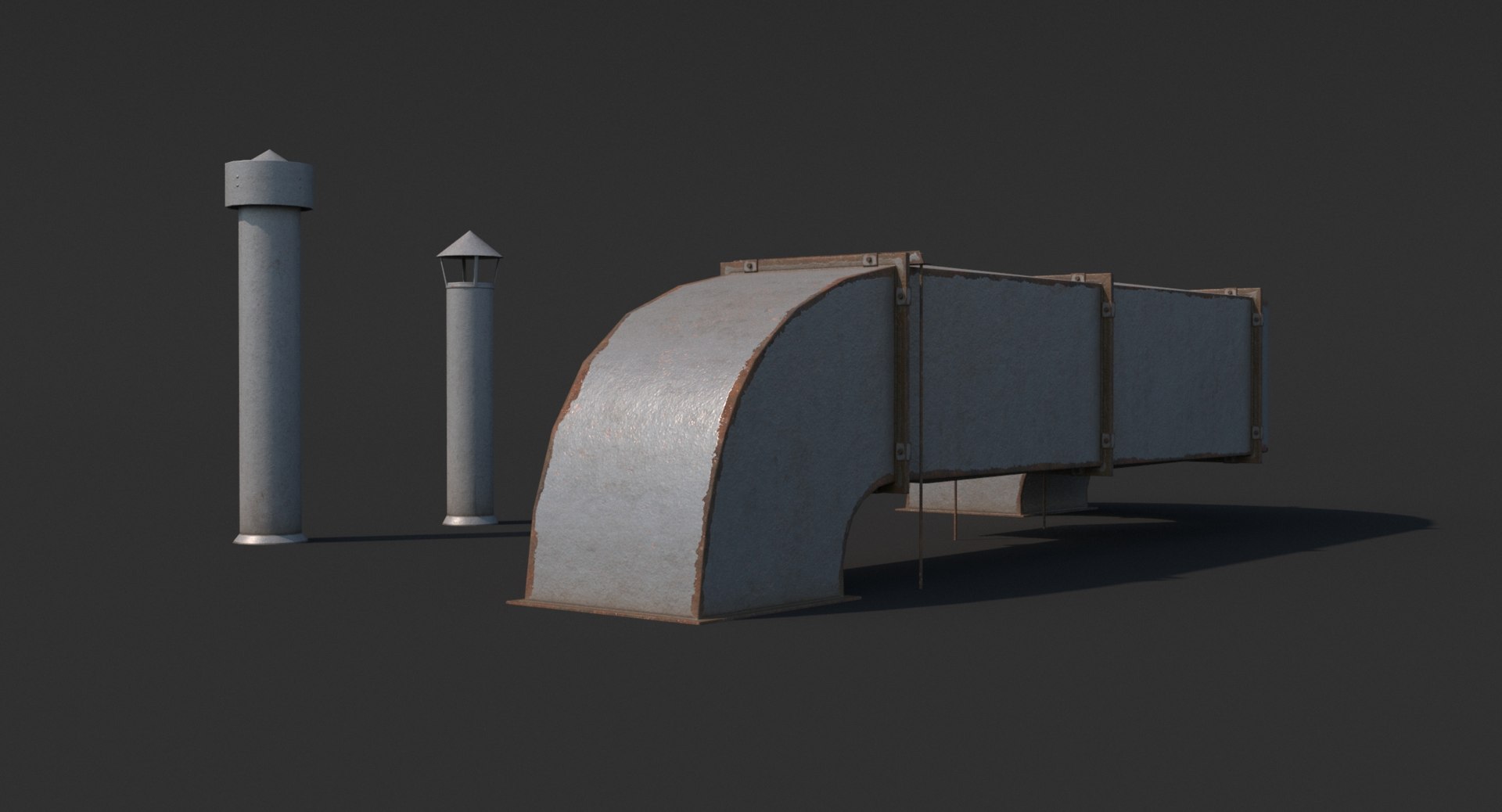 Rooftop Air Ventilation Duct Model - TurboSquid 1429011