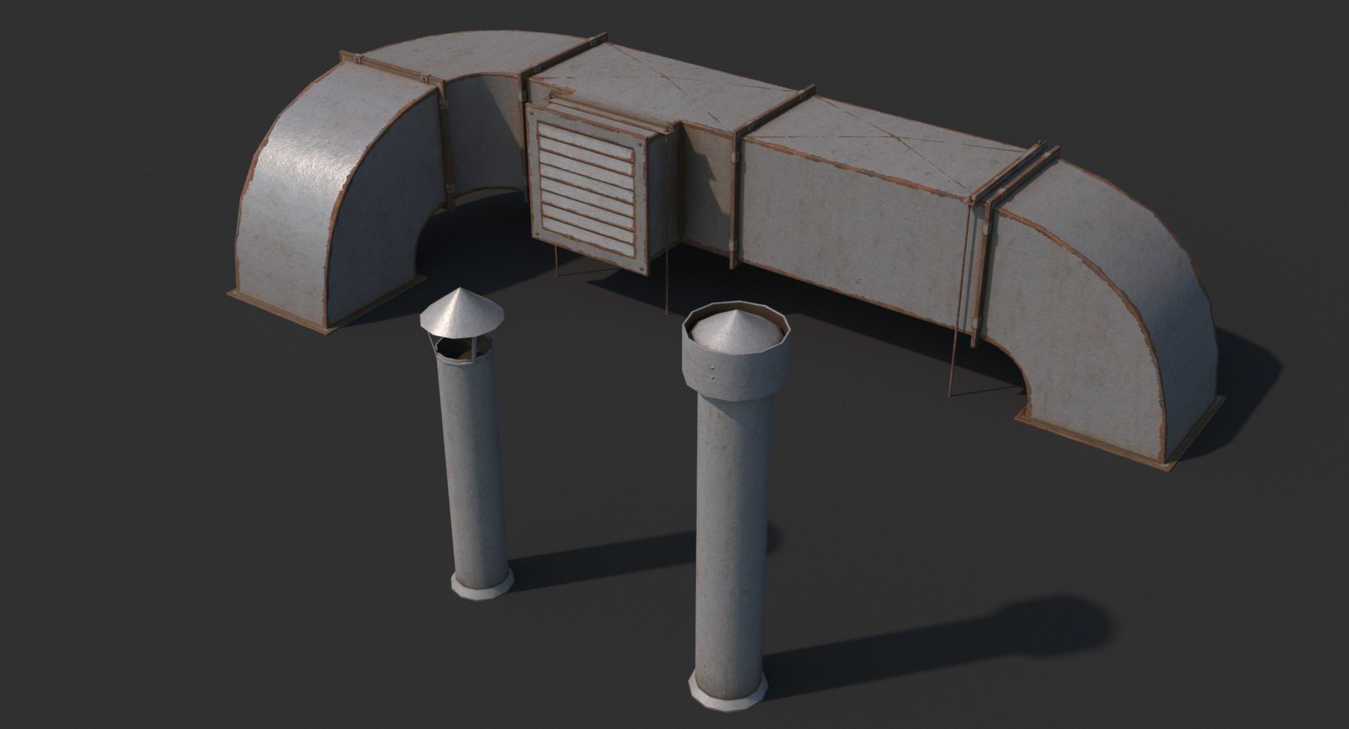 Rooftop Air Ventilation Duct Model - TurboSquid 1429011