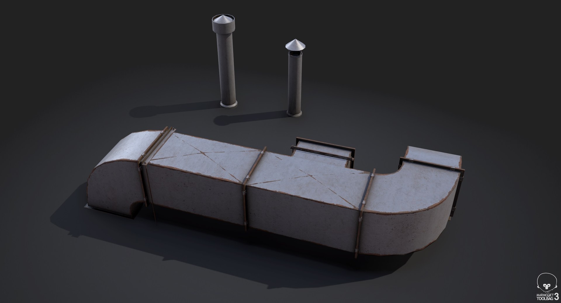 Rooftop Air Ventilation Duct Model - TurboSquid 1429011