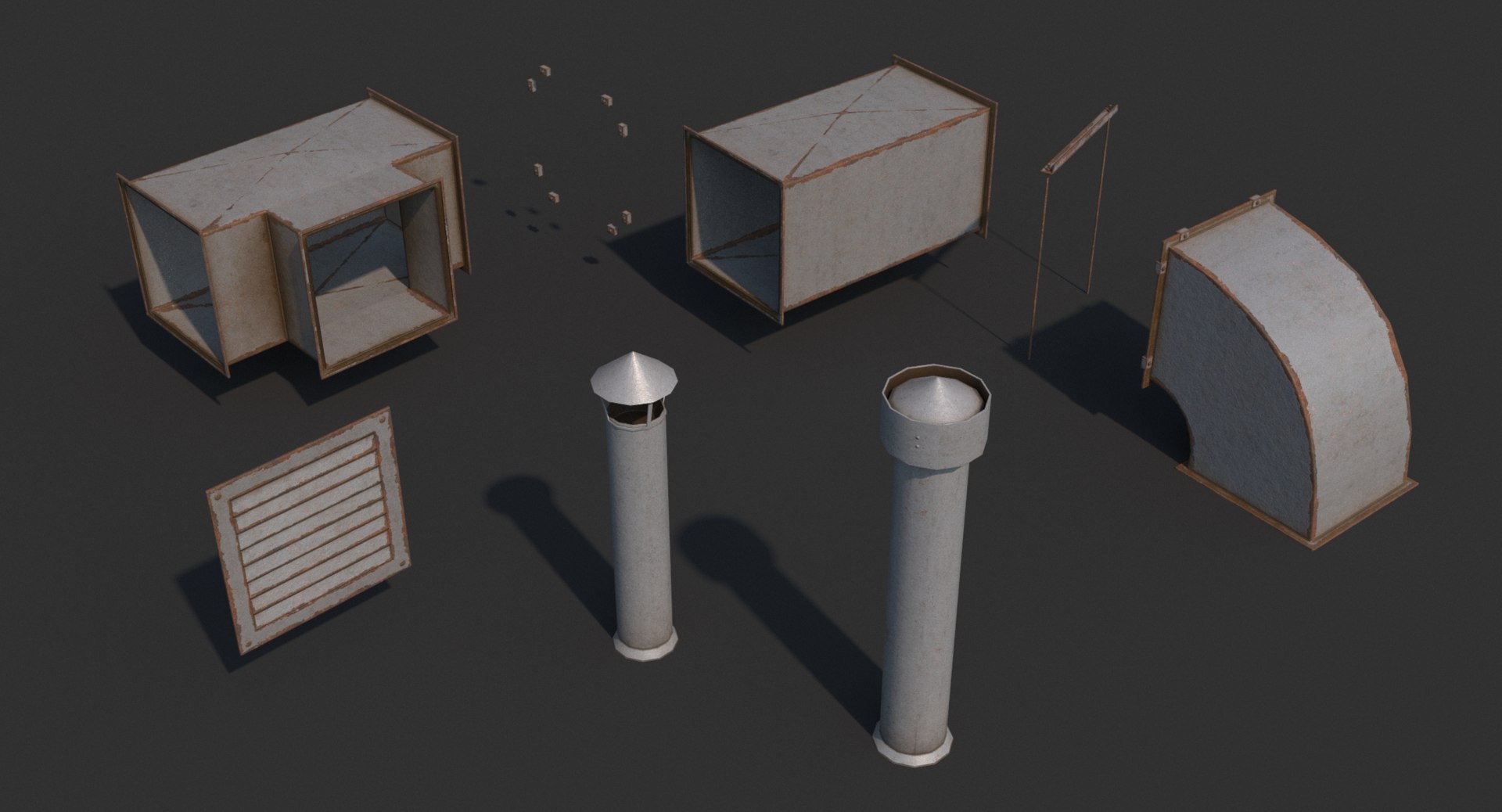 Rooftop Air Ventilation Duct Model - TurboSquid 1429011