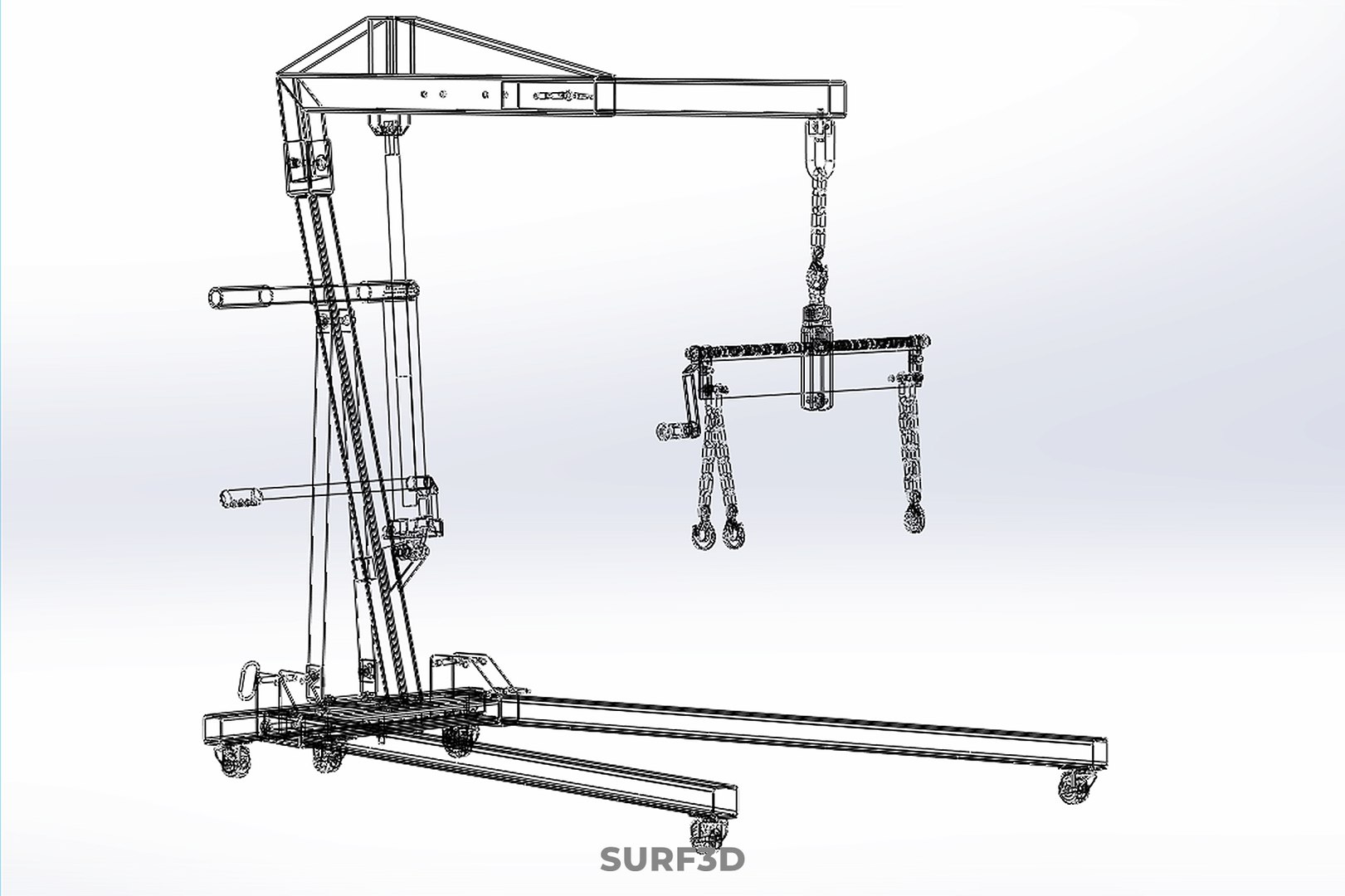 ENGINE CRANE HOIST LIFT FOLDING HYDRAULIC LEVELER BALANCER LOAD Model ...