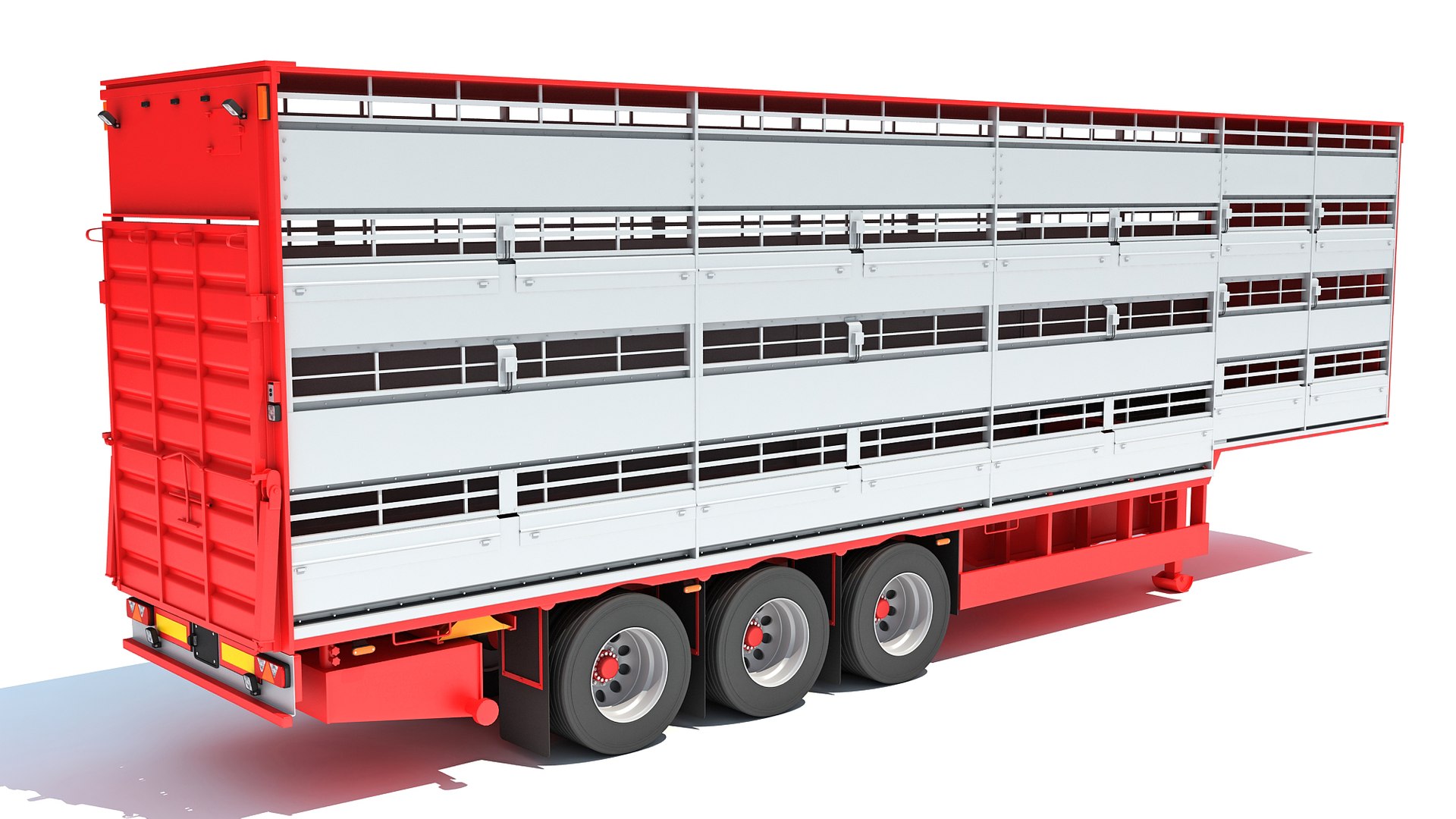 3D Cattle Animal Transporter Trailer - TurboSquid 1949259