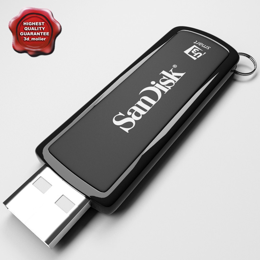 Sandisk Cruzer Usb Drive 3d Model