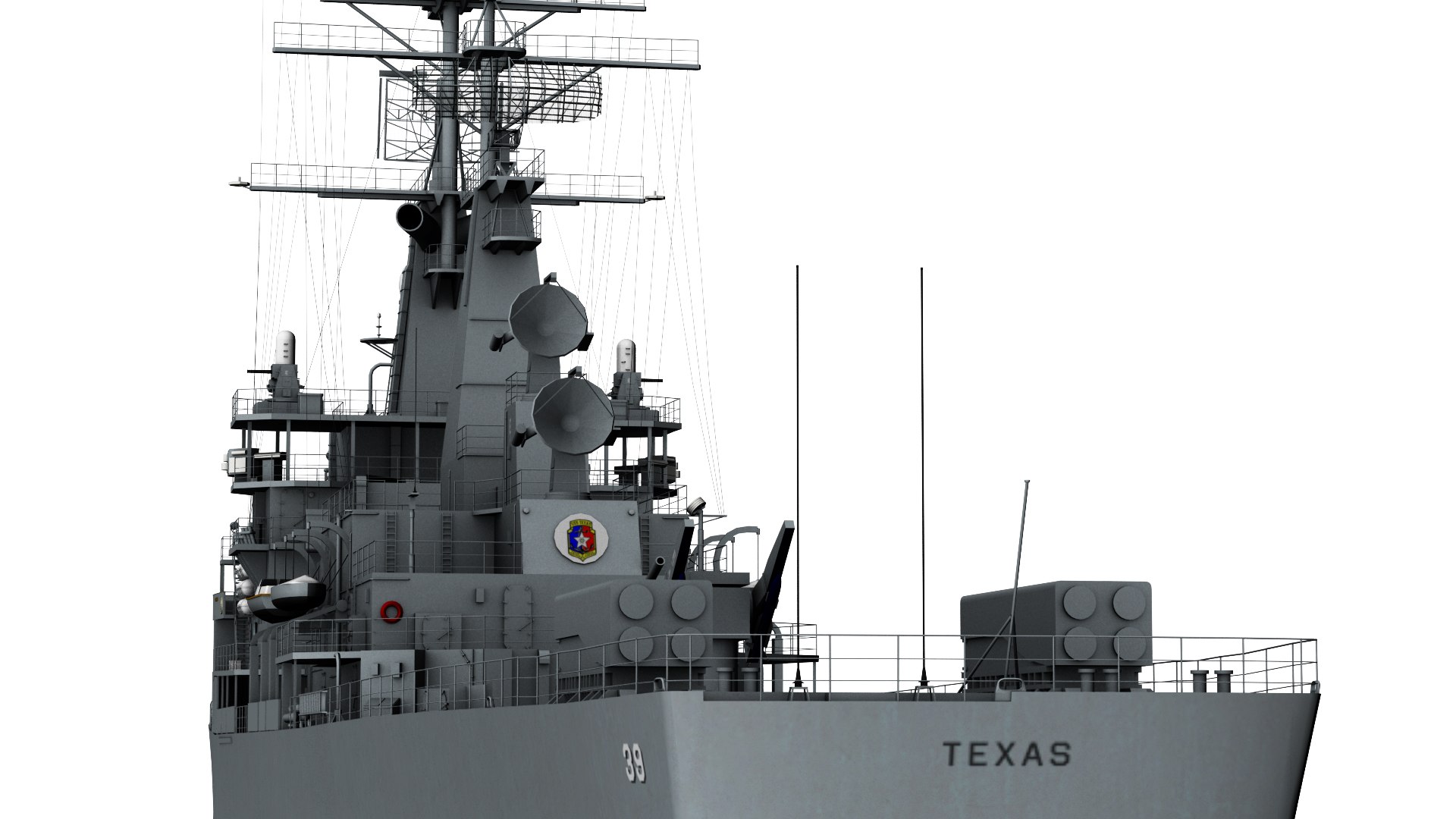 3D Uss Texas Cgn-39 Cruiser Model - TurboSquid 1331960