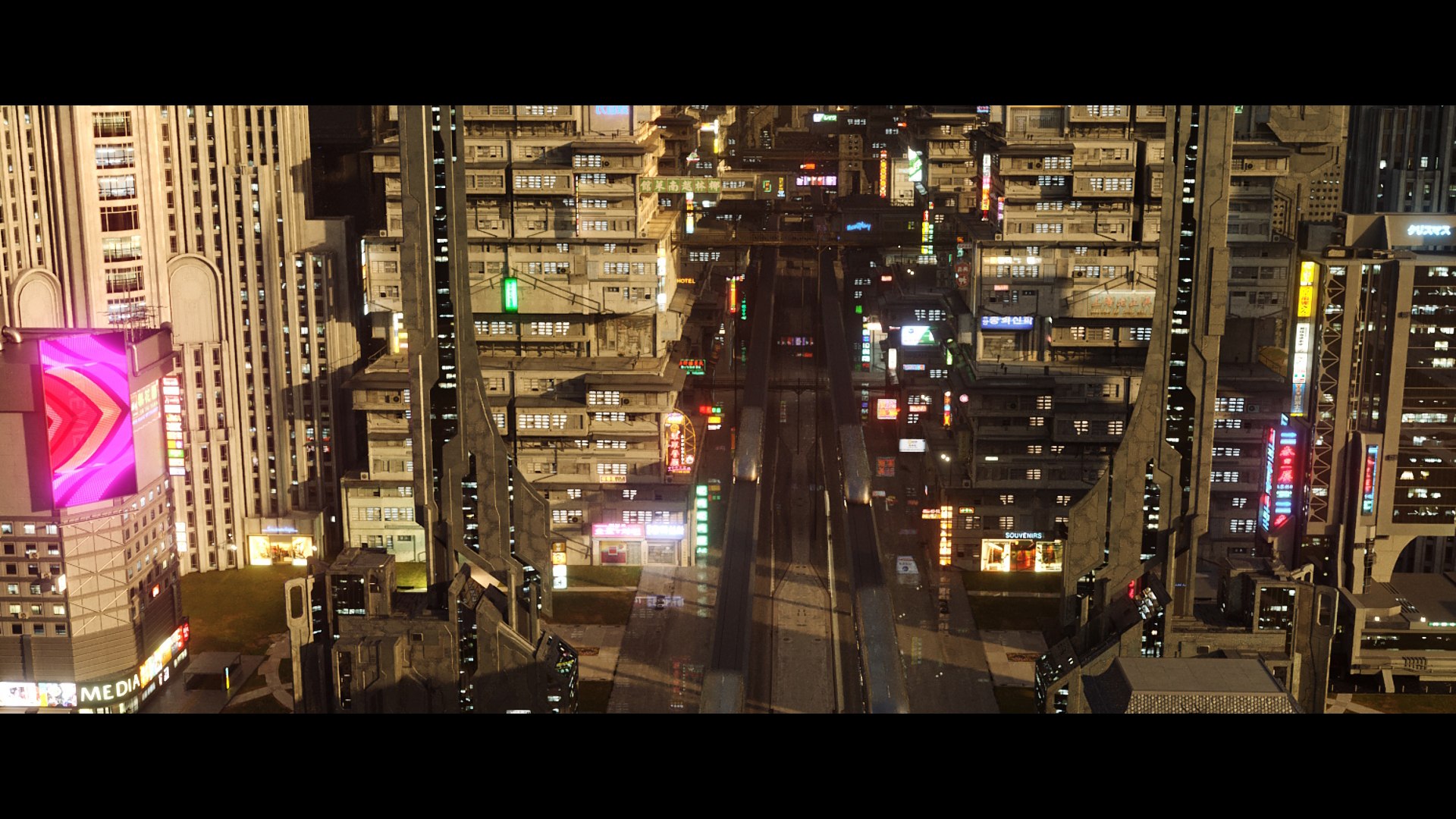 3D Cyberpunk Asian City Scene - TurboSquid 1761204