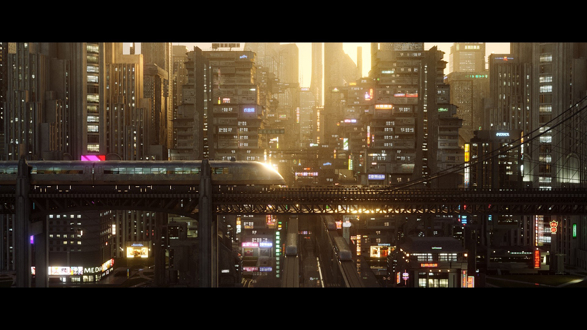 3D Cyberpunk Asian City Scene - TurboSquid 1761204