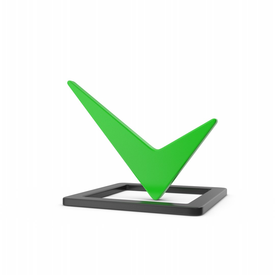 3D Checkmark Green Model - TurboSquid 1864152