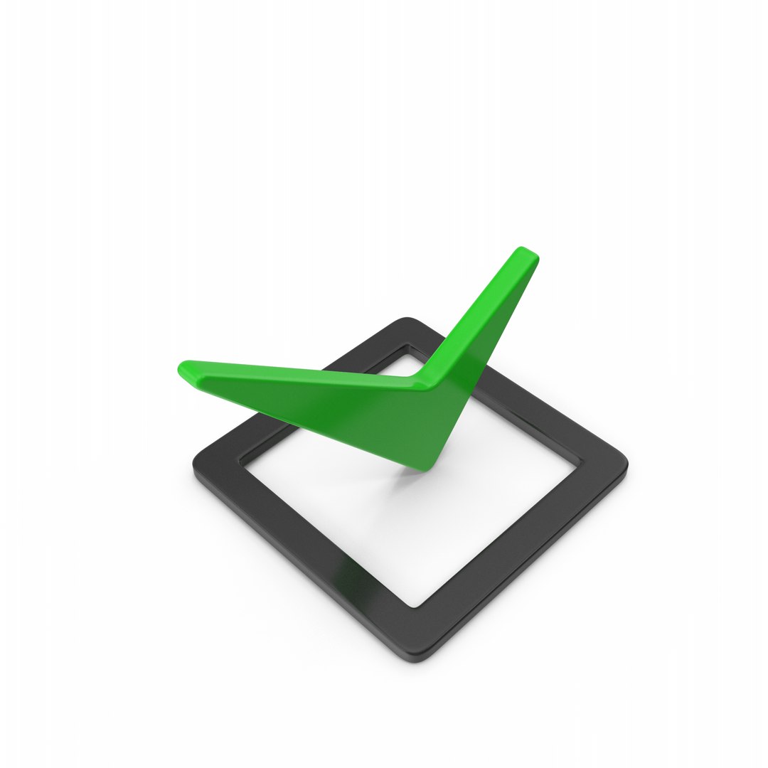 3D Checkmark Green Model - TurboSquid 1864152