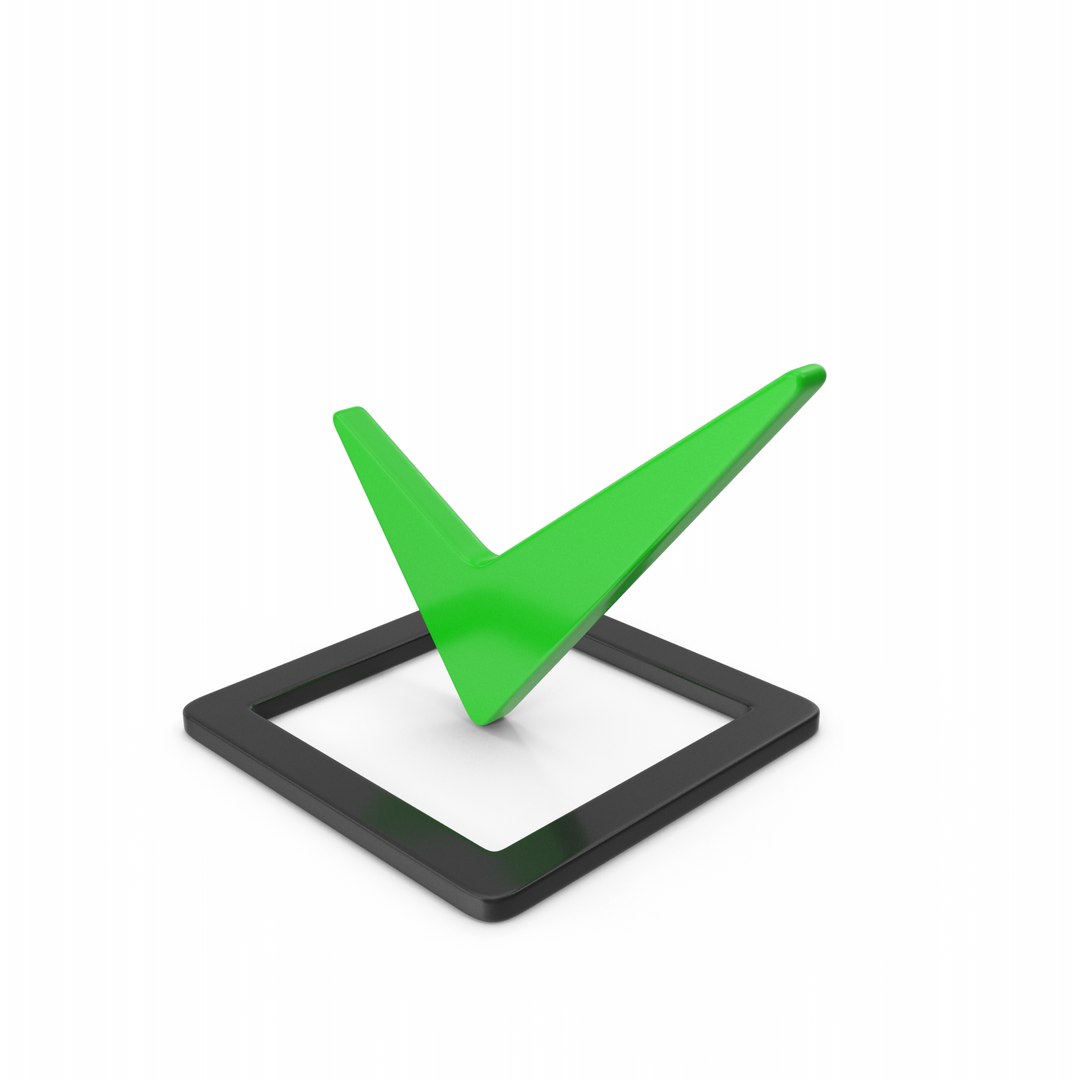 3D Checkmark Green Model - TurboSquid 1864152