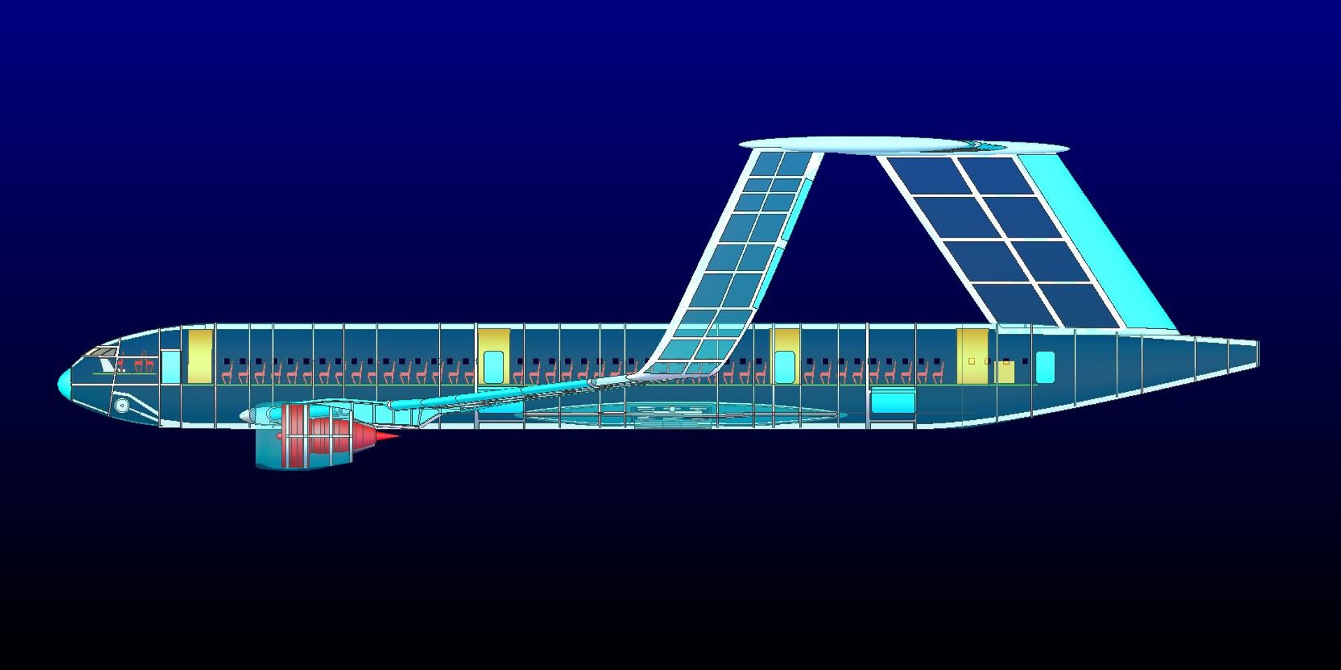 3d Box Wing Transport Aircraft Model