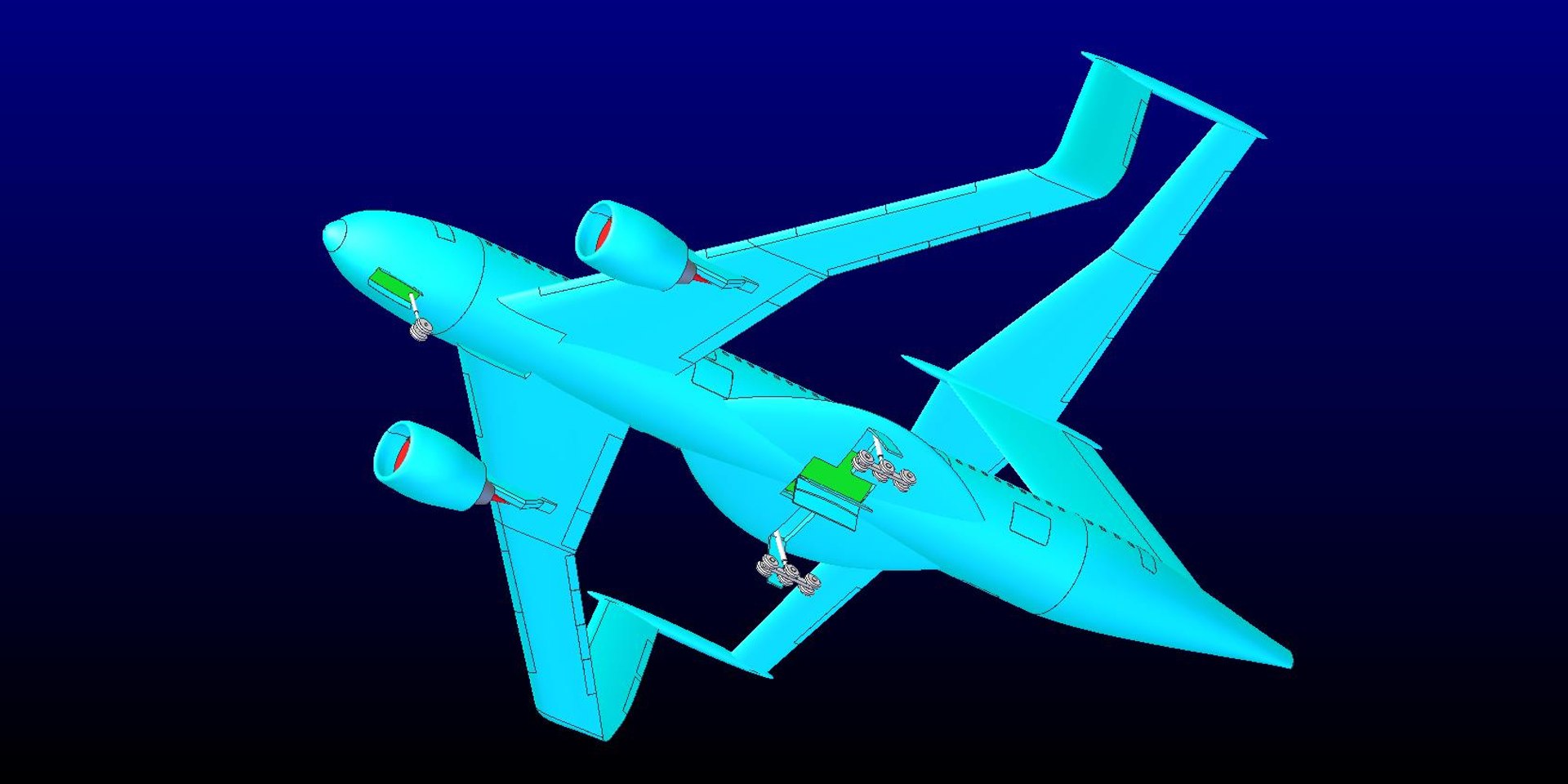 3d Box Wing Transport Aircraft Model