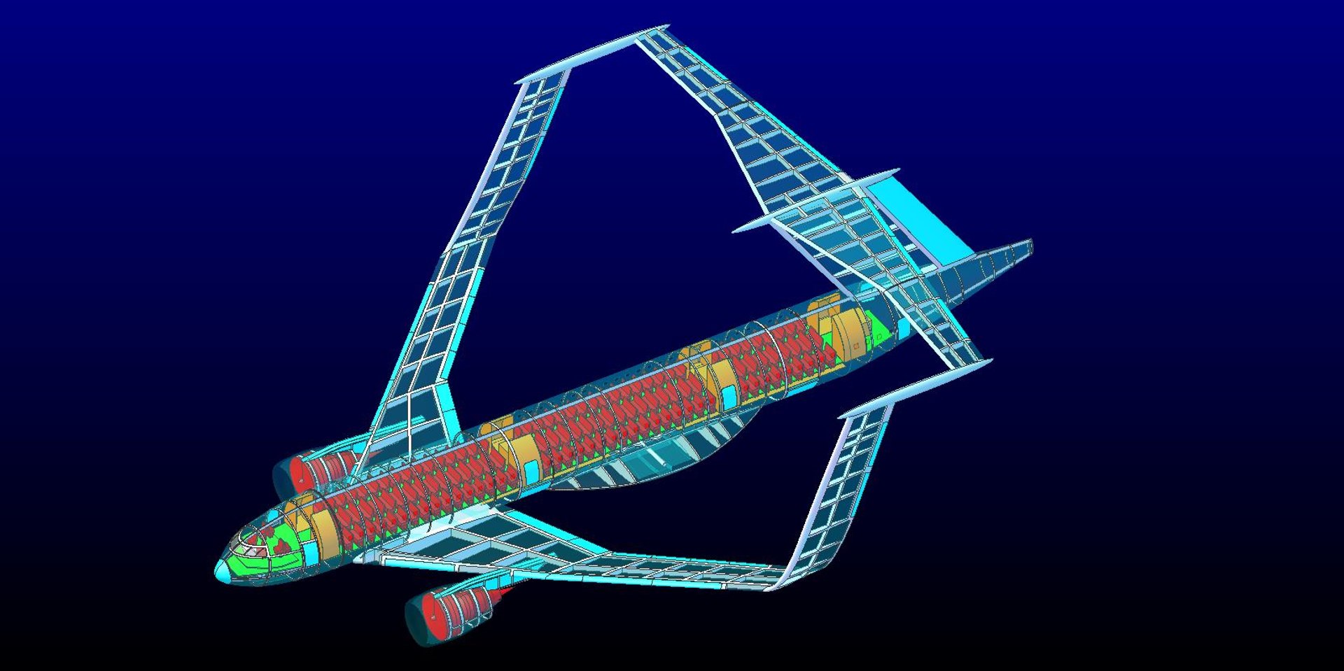 3d Box Wing Transport Aircraft Model