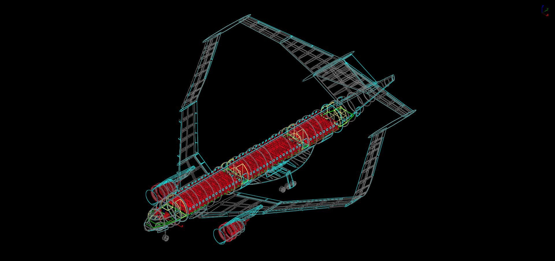 3d Box Wing Transport Aircraft Model