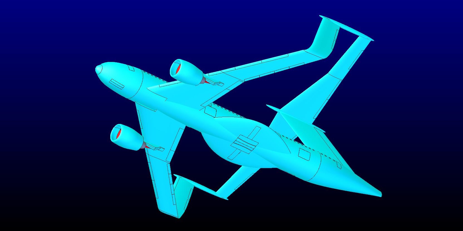 3d Box Wing Transport Aircraft Model