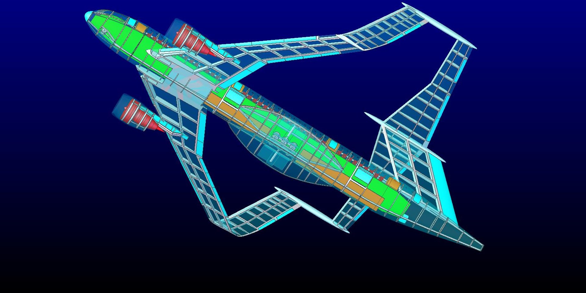 3d Box Wing Transport Aircraft Model