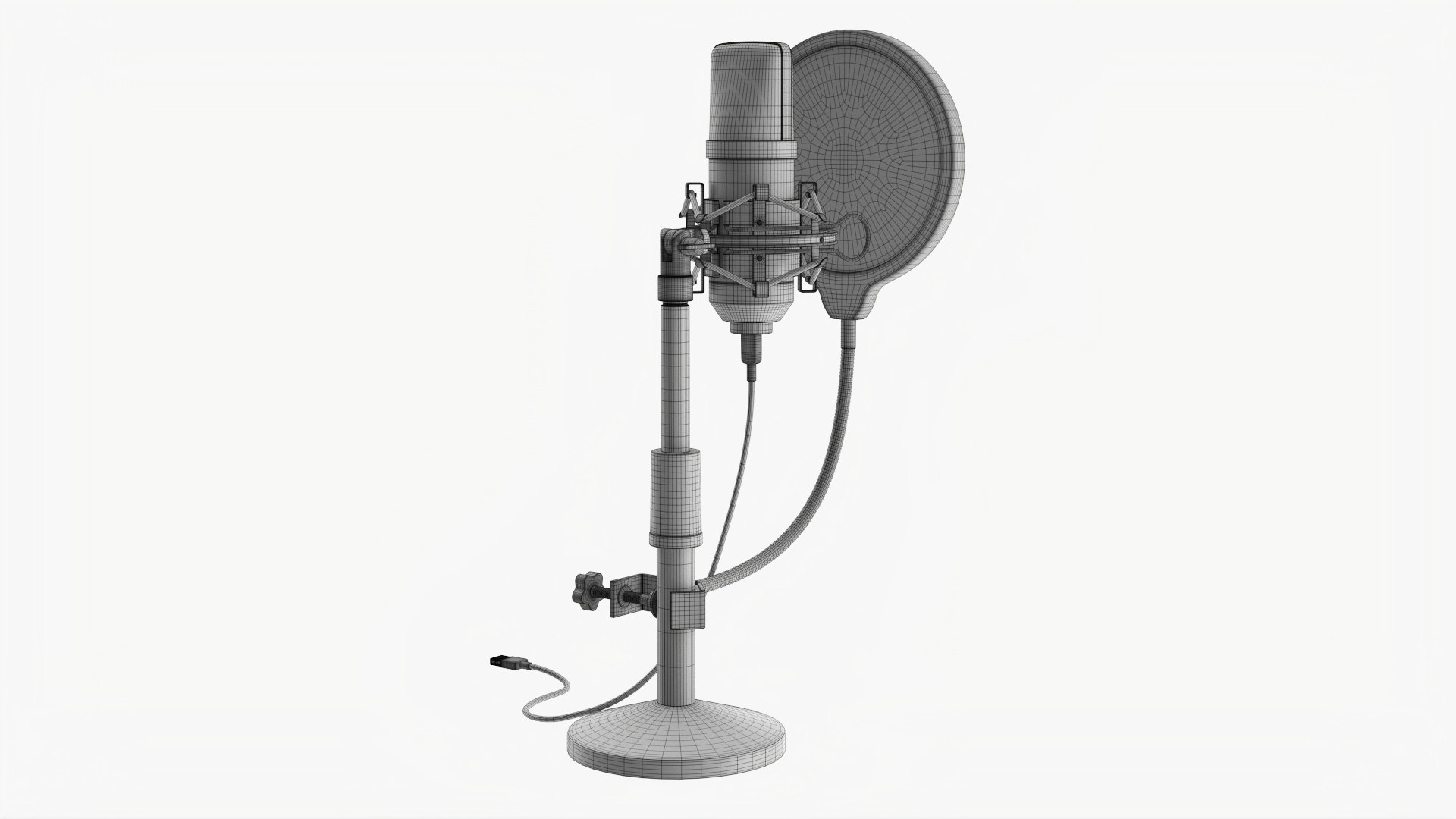 Cardioid Microphone With Stand USB 3D Model - TurboSquid 1760683
