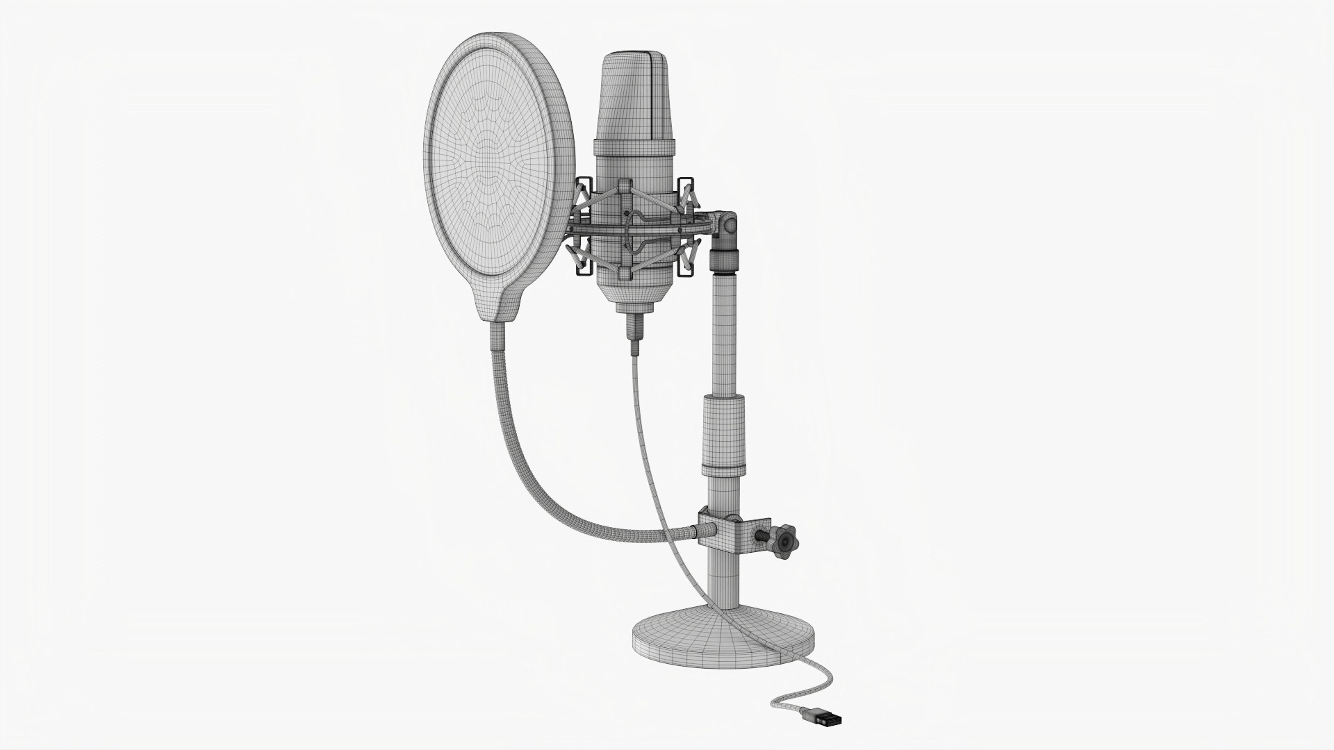 Cardioid Microphone With Stand USB 3D Model - TurboSquid 1760683