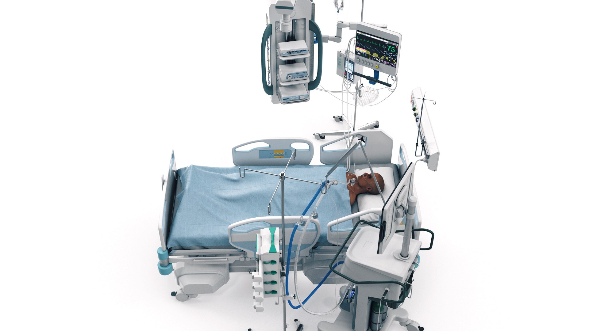 3D Patient in Intensive Care model - TurboSquid 2126080