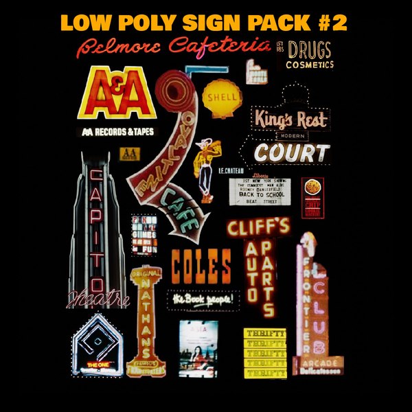Low Poly Neon Sign Pack 2 3D 모델 - TurboSquid 2062877