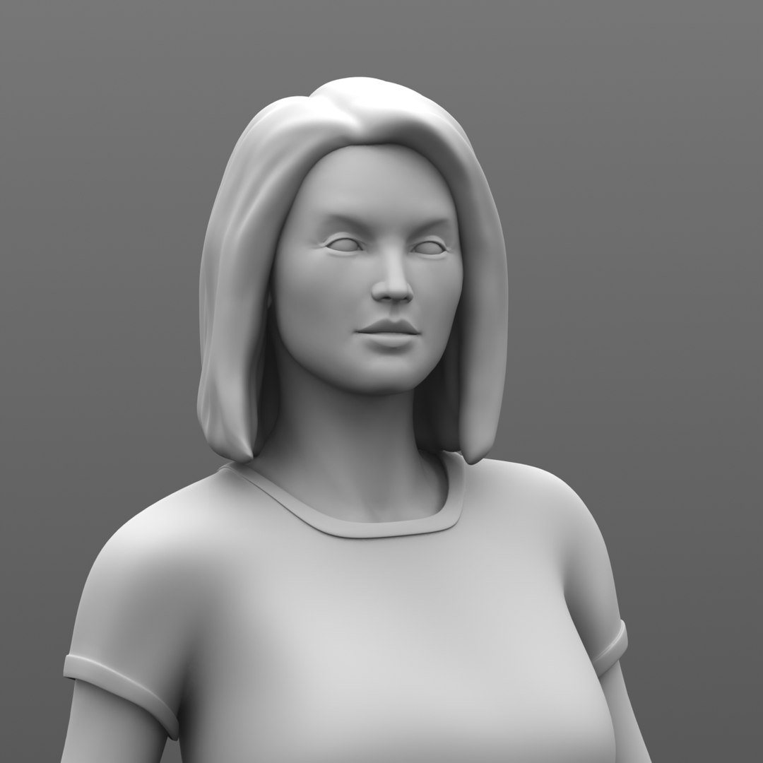 cad female figure standing 3dm