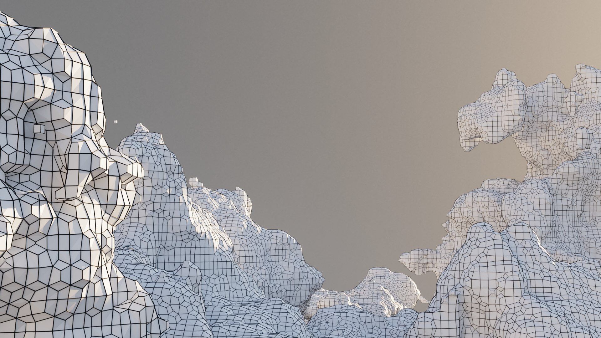 3D Cloud Polygon Blender 16 Model - TurboSquid 1898045