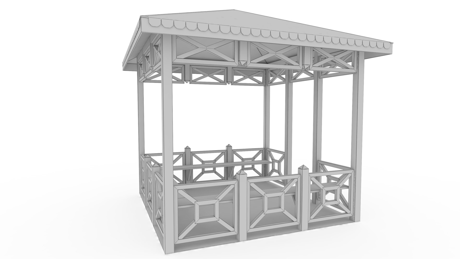 3D Wooden Pergola model - TurboSquid 1977172