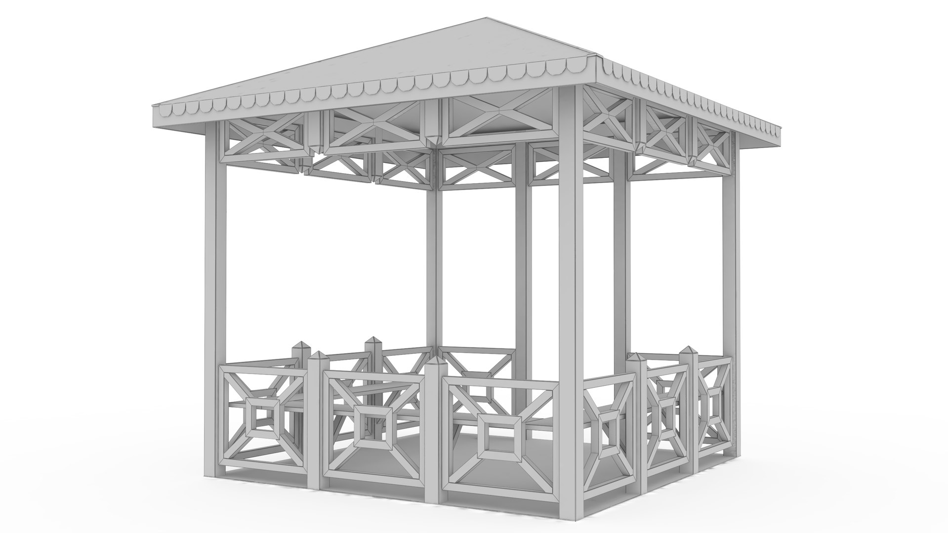 3D Wooden Pergola model - TurboSquid 1977172