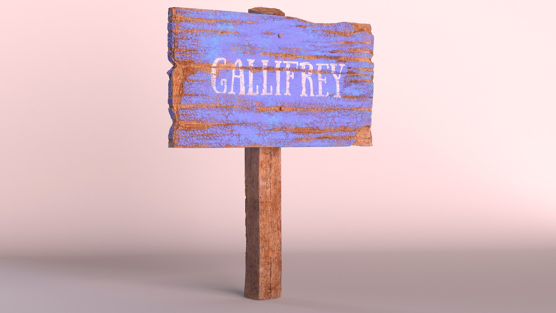 Old Rustic Wooden Road Sign 3D Model - TurboSquid 2112325