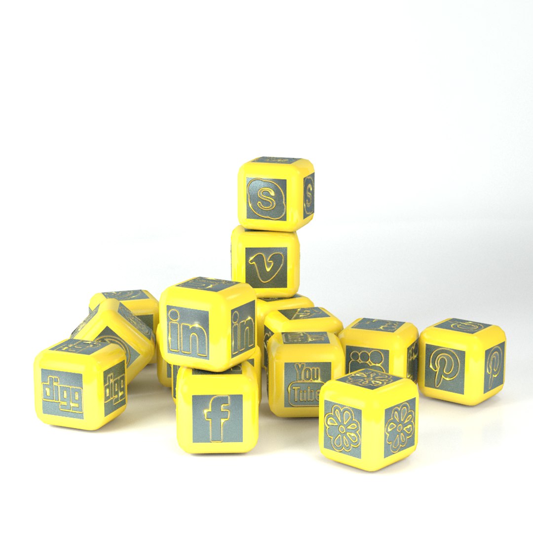 Social Network Cubes Model - TurboSquid 1381893