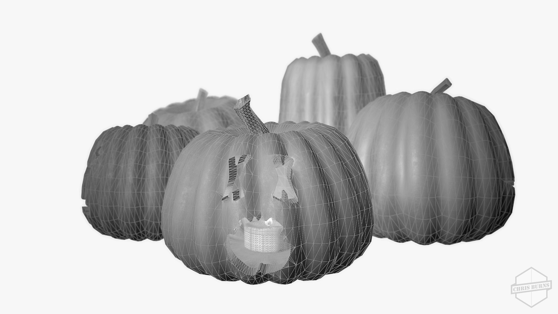 Halloween jackolantern pumpkins 3D model - TurboSquid 1628718