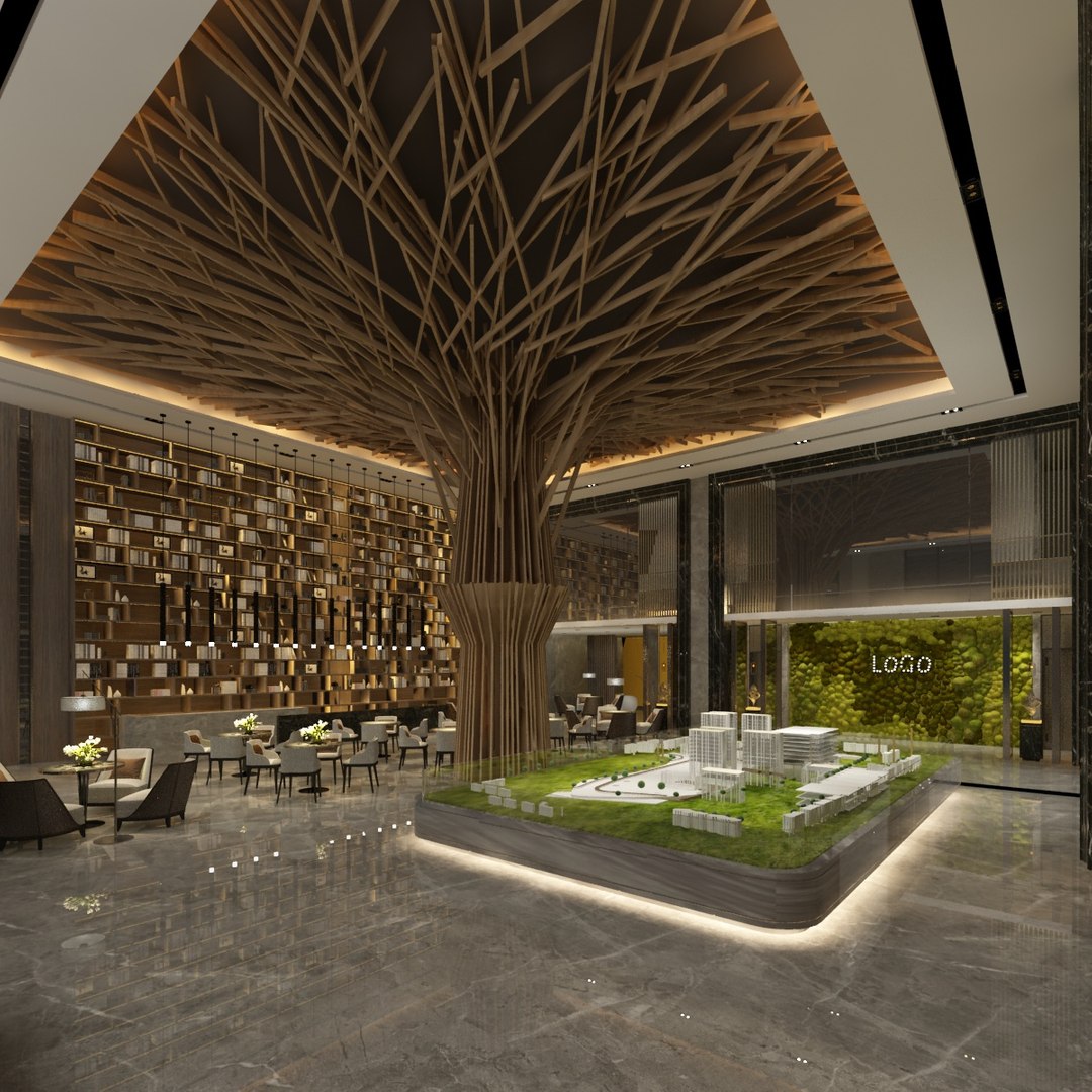 3D Hotel Lounge Hall - TurboSquid 2033612