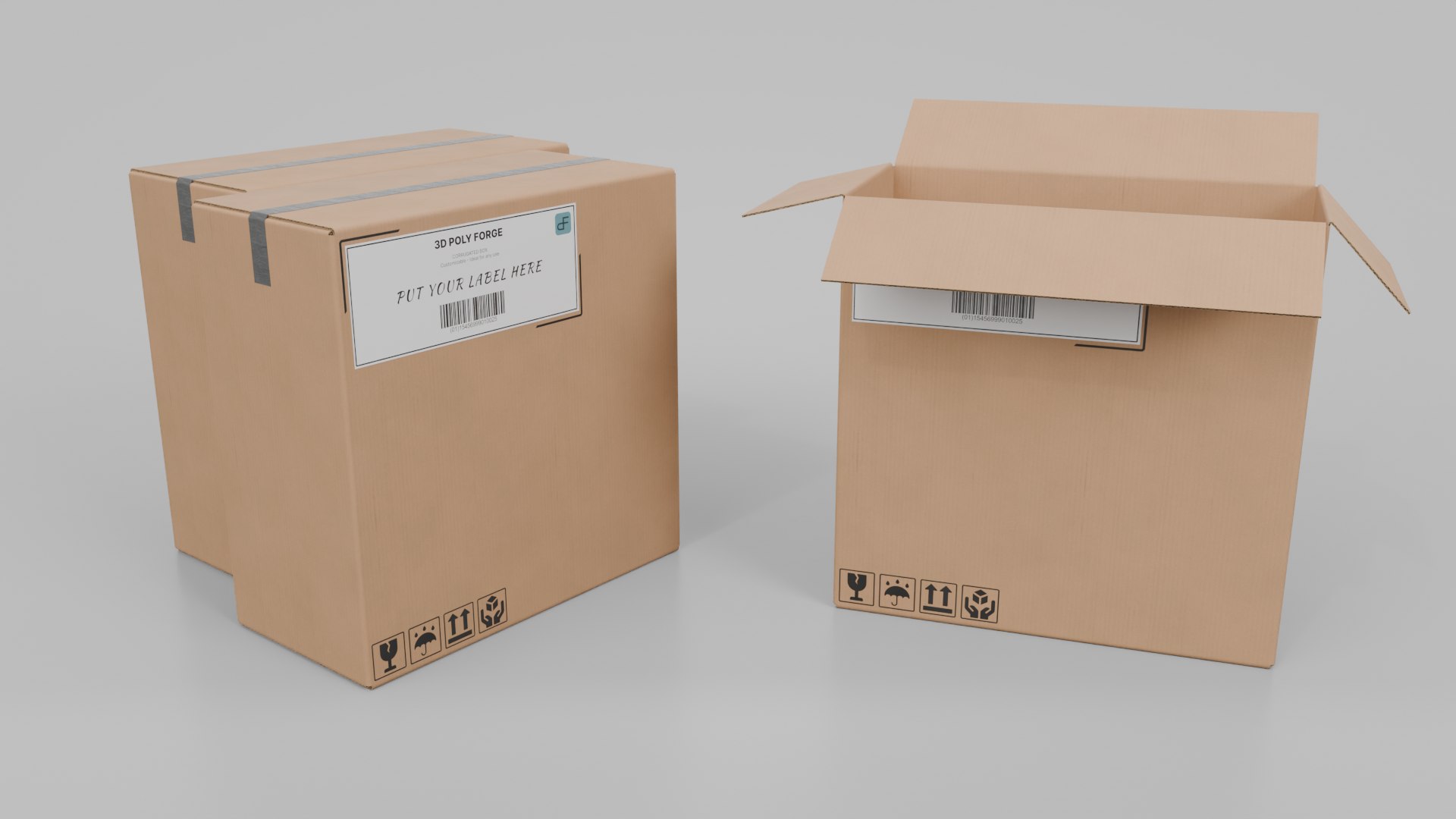 Cardboard Box R-244 - Rigged And Customizable 3D Model - TurboSquid 2415665
