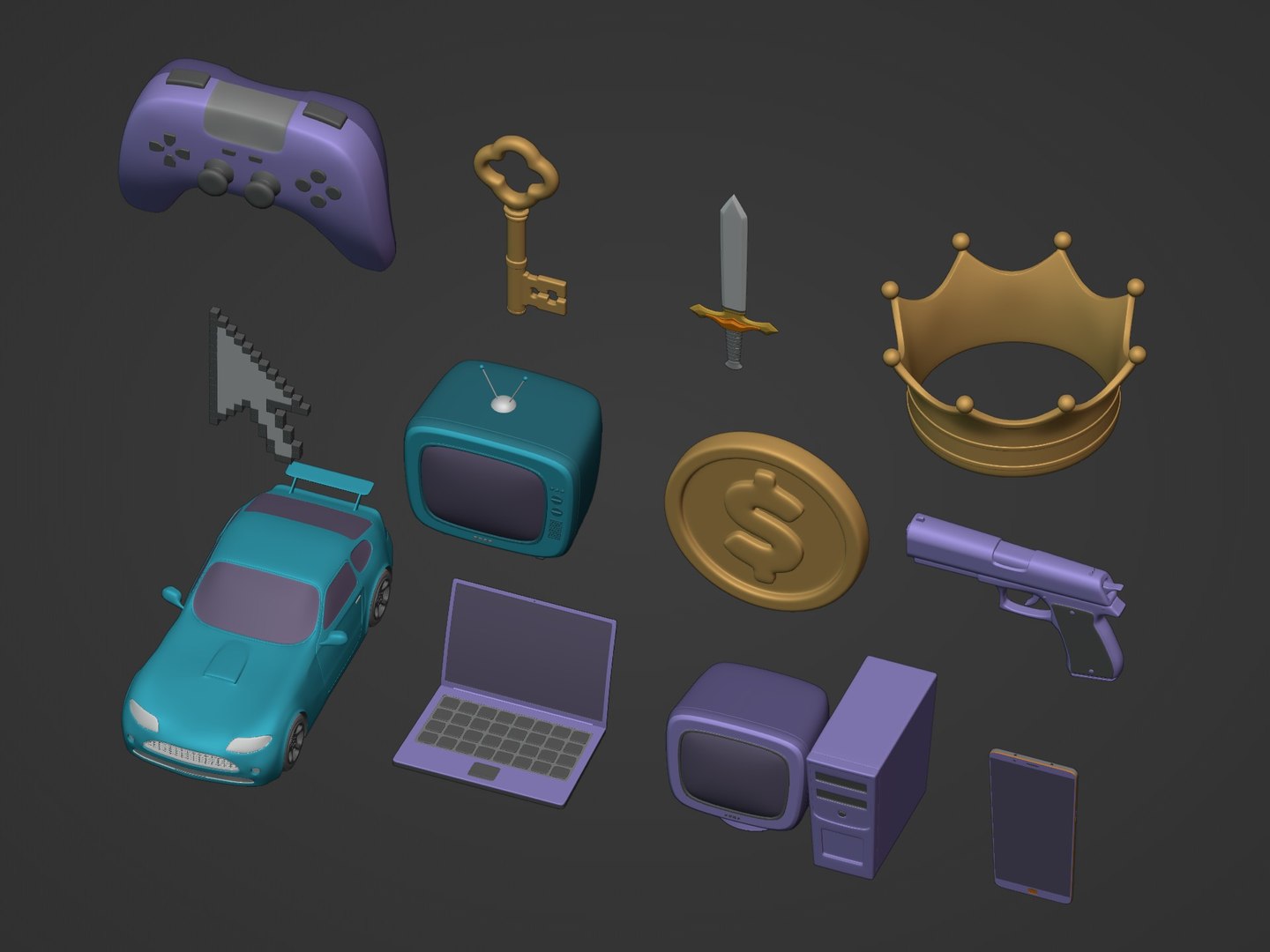 3D model Video Games Cartoon Pack - TurboSquid 1963036