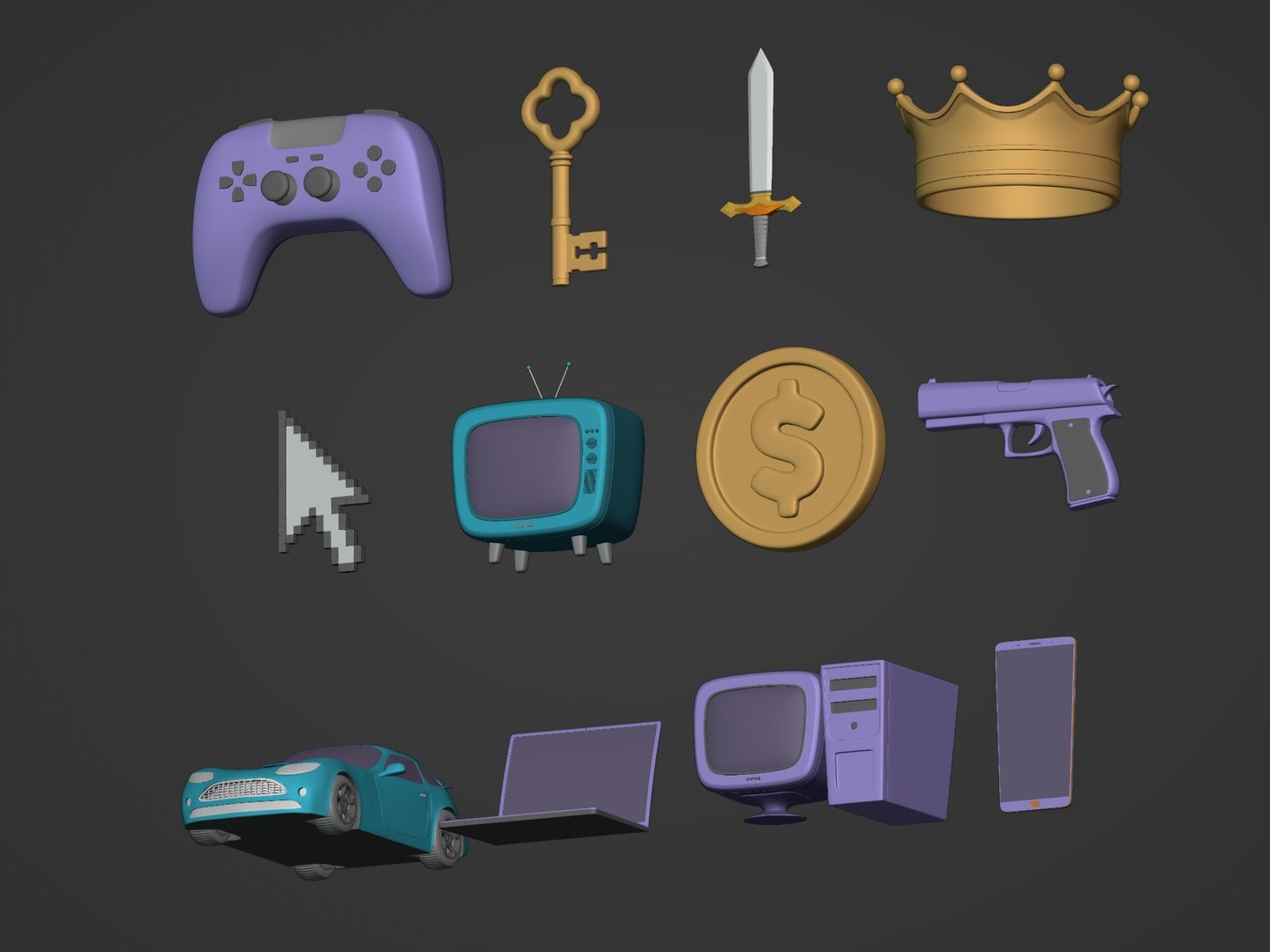 3D model Video Games Cartoon Pack - TurboSquid 1963036