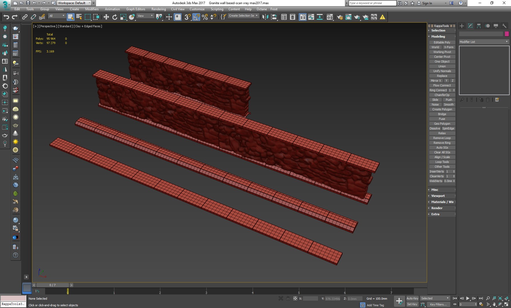 3D Model Granite Wall - TurboSquid 1426819