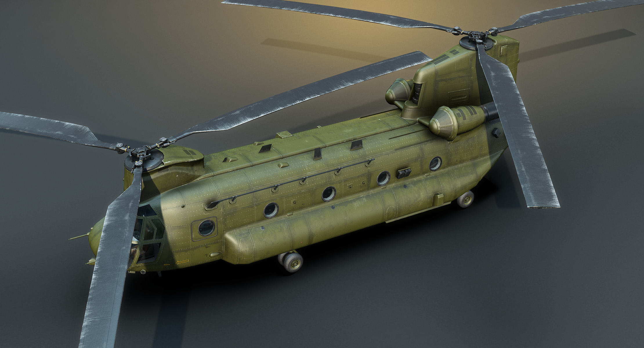 3D low-poly military helicopter ch-47 chinook | 1144900 | TurboSquid