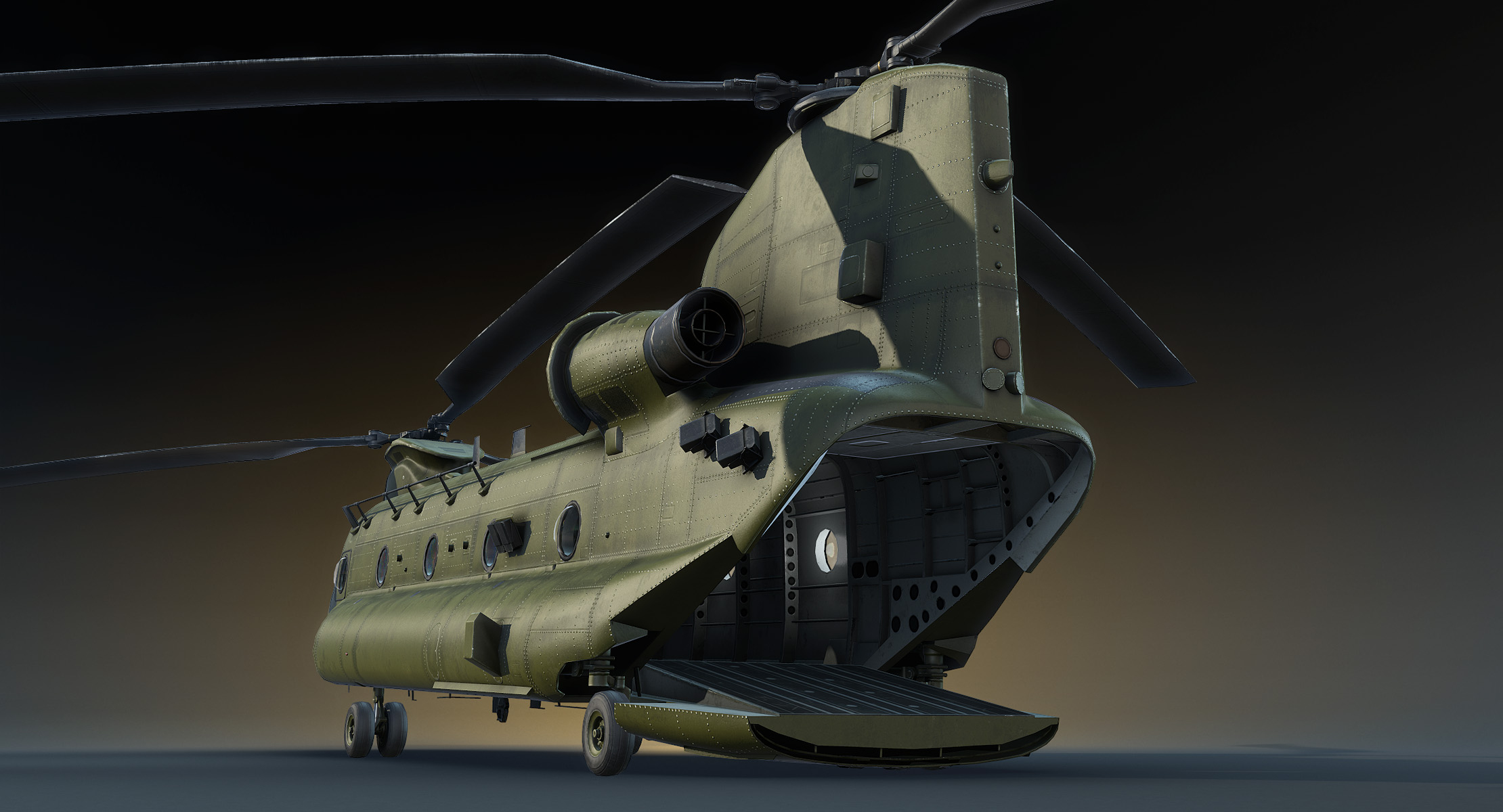 3D low-poly military helicopter ch-47 chinook | 1144900 | TurboSquid