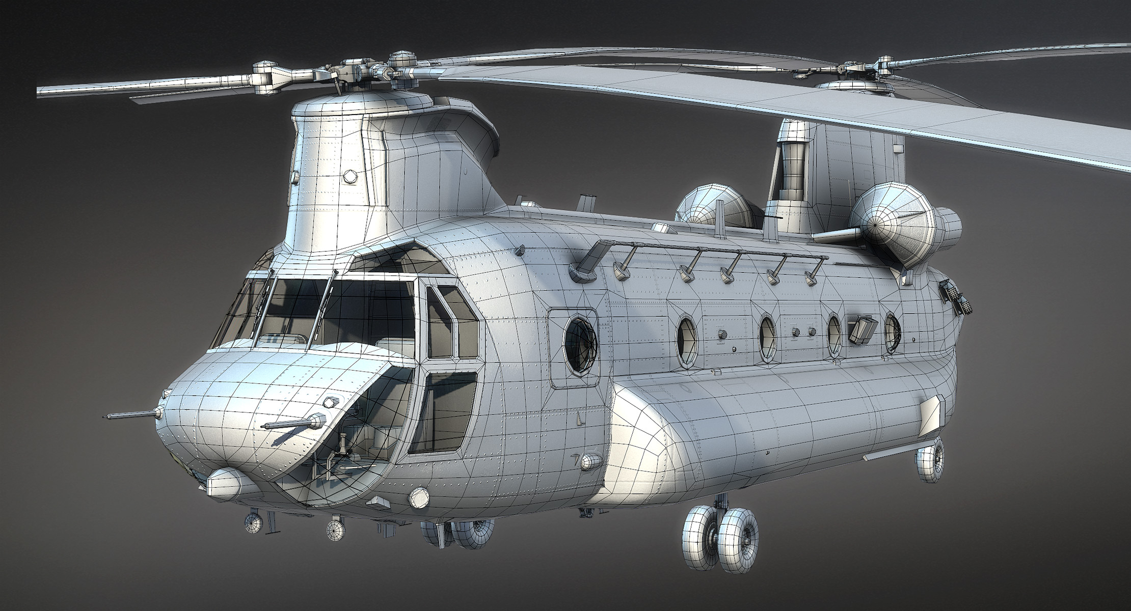 3D low-poly military helicopter ch-47 chinook | 1144900 | TurboSquid