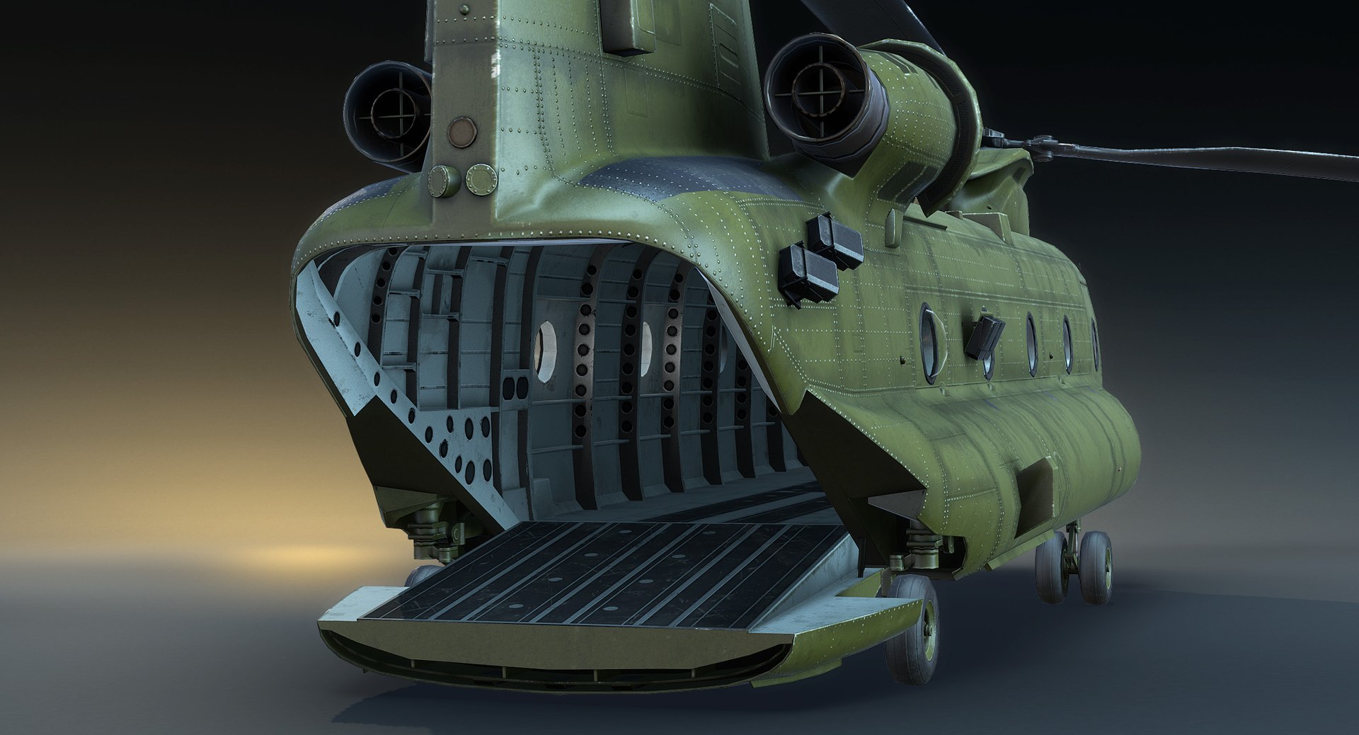3D Low-poly Military Helicopter Ch-47 Chinook | 1144900 | TurboSquid