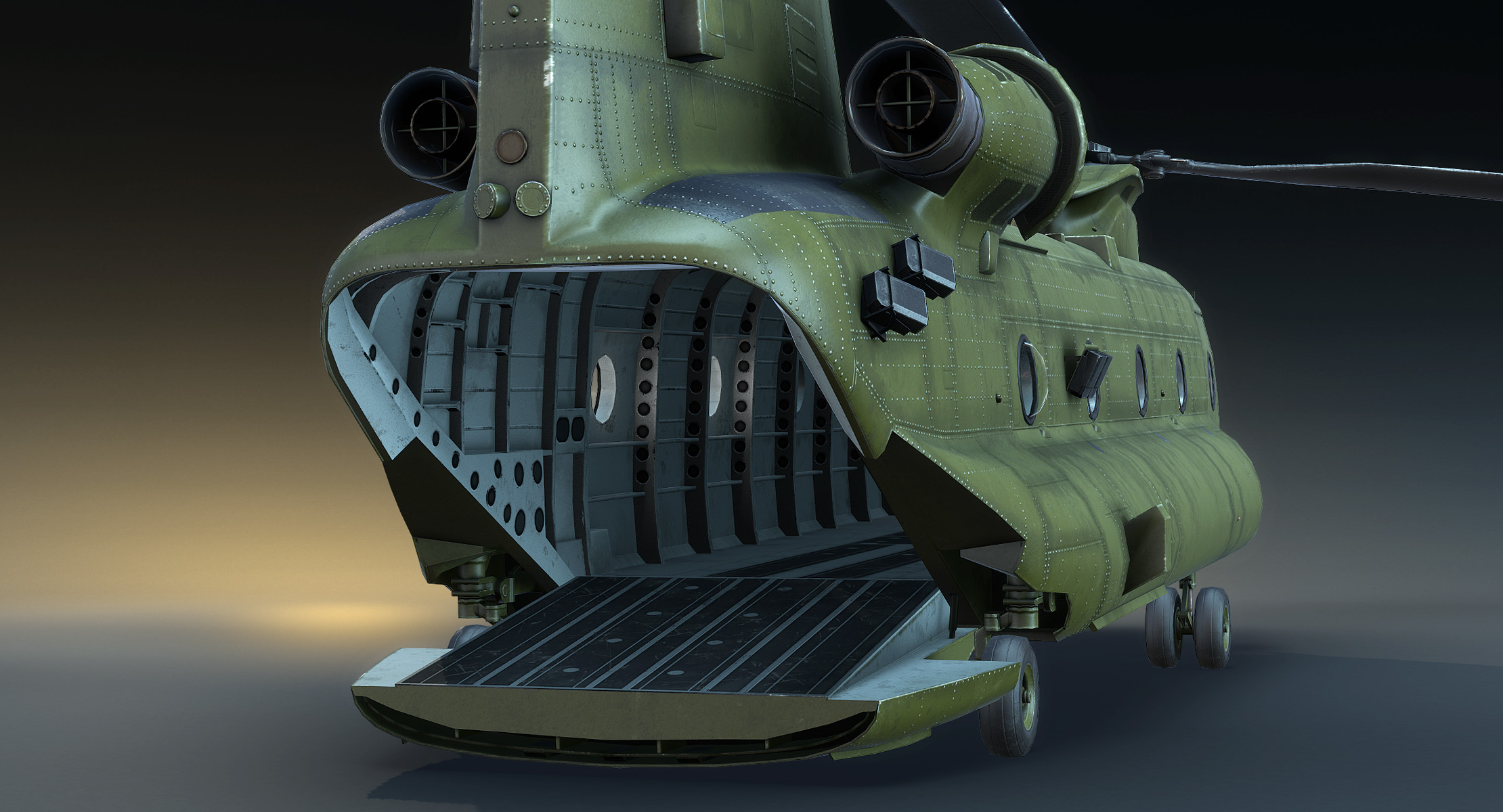 3D low-poly military helicopter ch-47 chinook | 1144900 | TurboSquid