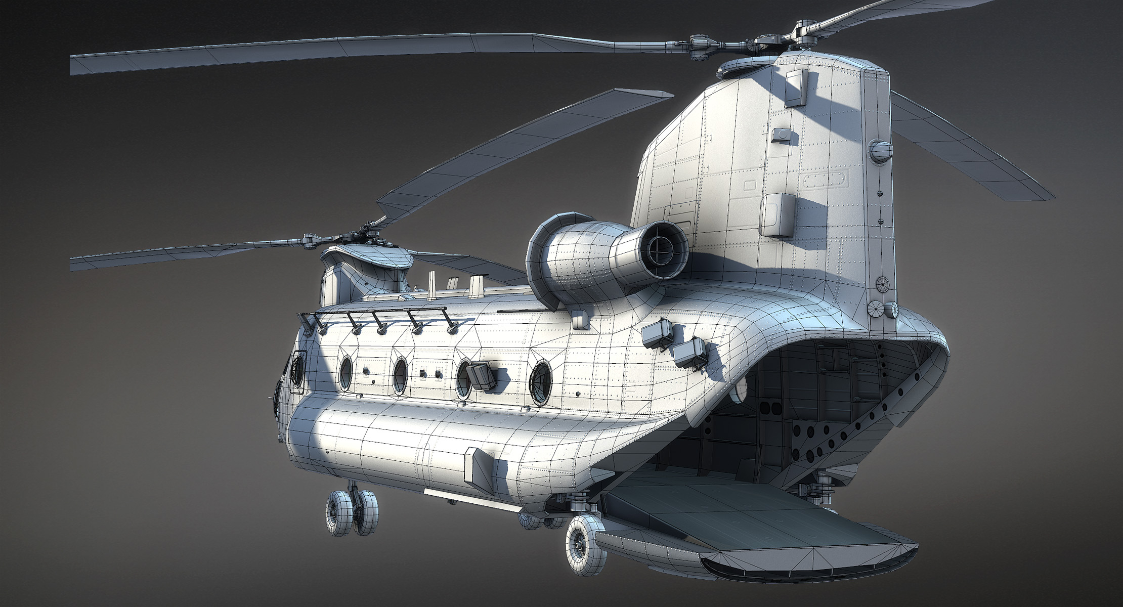 3D low-poly military helicopter ch-47 chinook | 1144900 | TurboSquid