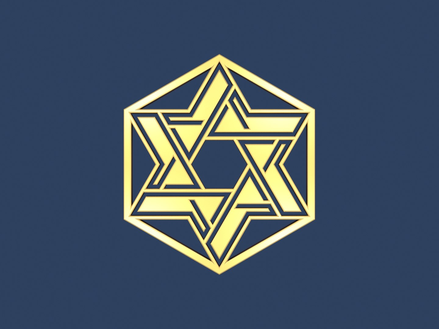 3D Model Star David Hexagon - TurboSquid 1430054