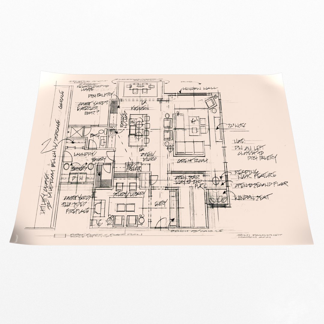 House Blueprints Set Model - TurboSquid 2030416