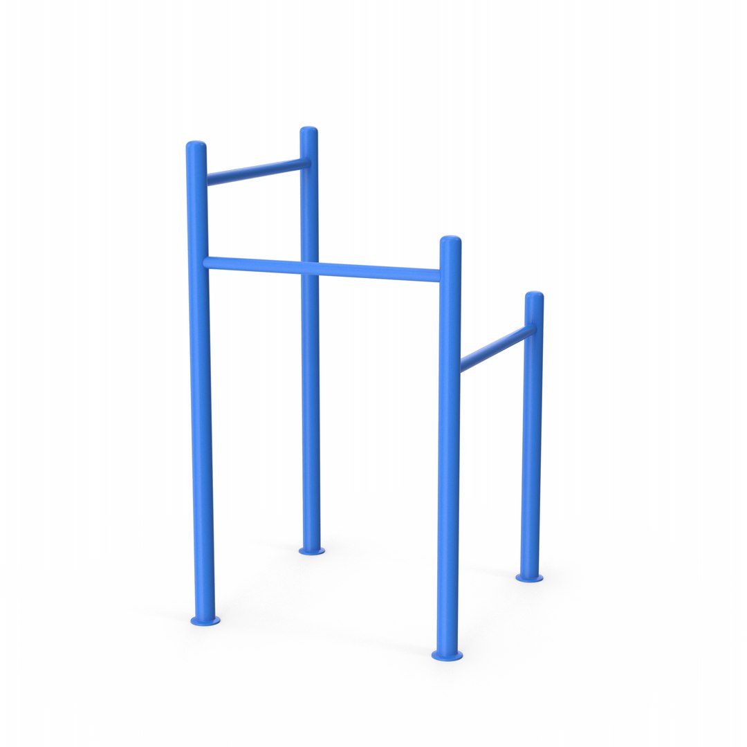 3D Blue Playground Horizontal Bars - TurboSquid 2182286