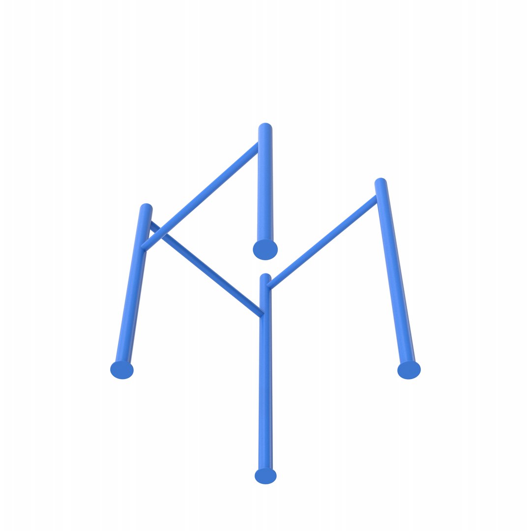 3D Blue Playground Horizontal Bars - TurboSquid 2182286