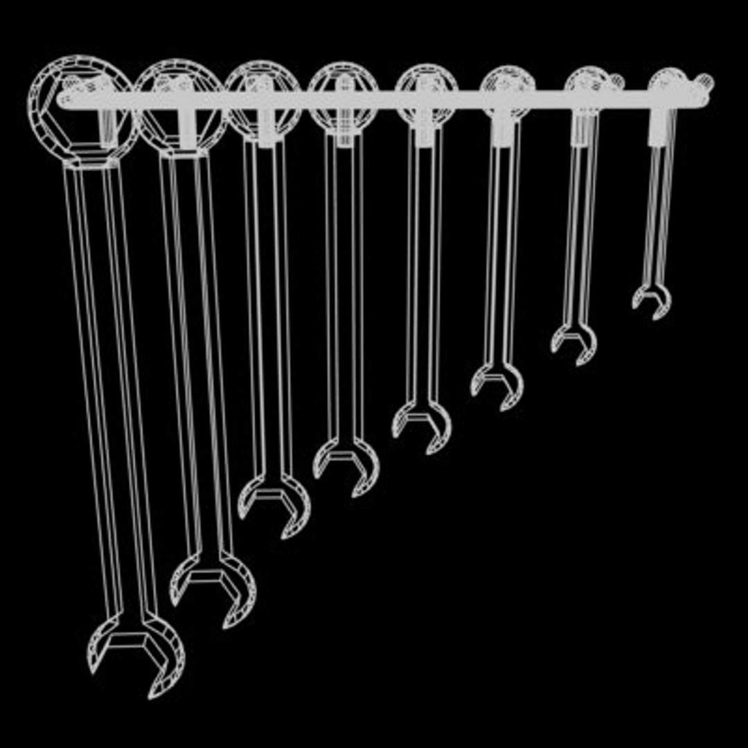 3d Set Wrenches Model