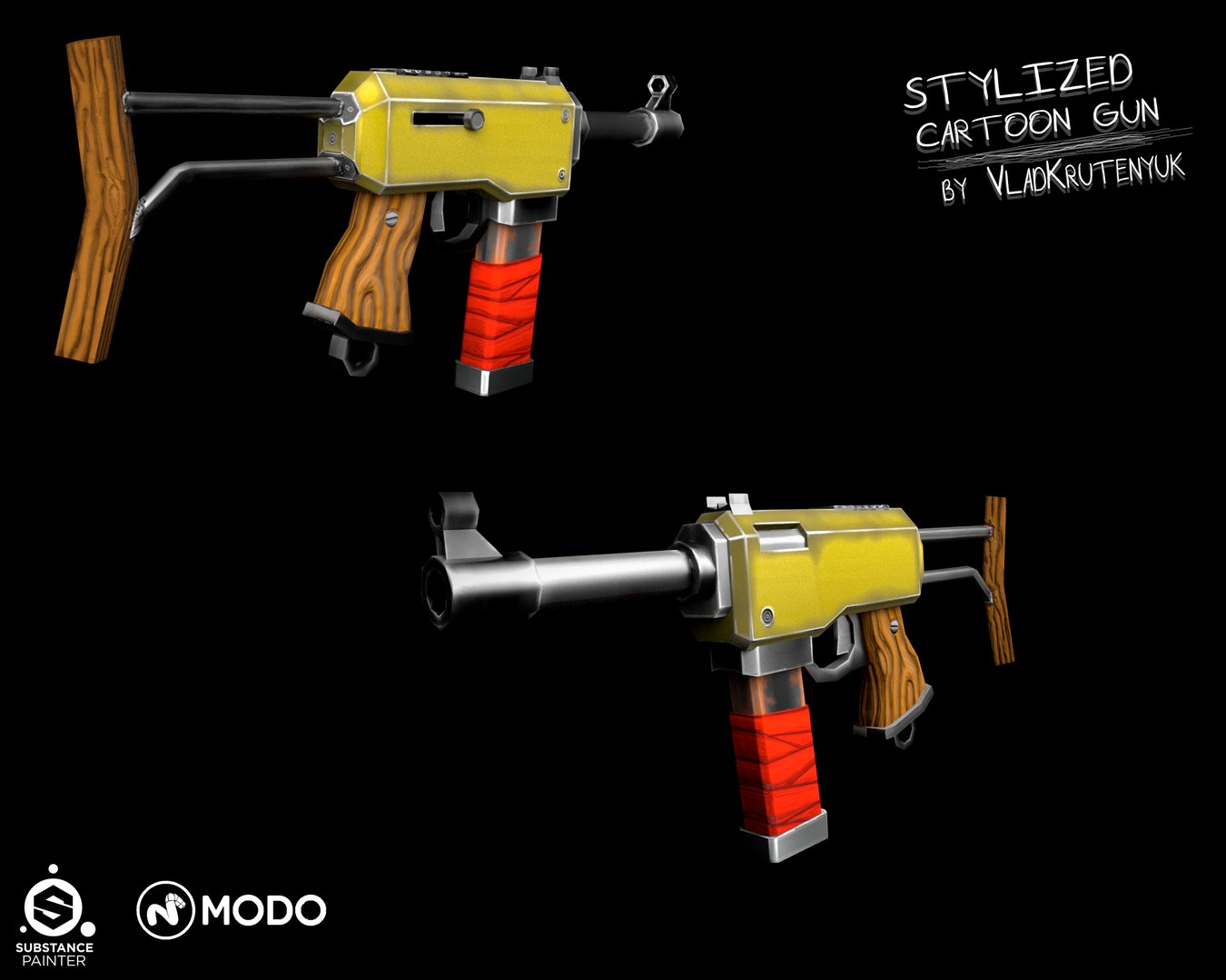 Stylized cartoon gun - 3D - TurboSquid 1270933